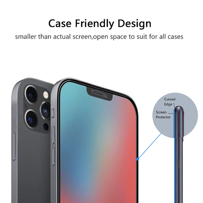 2.5D 9H Full Cover Curved Edge To Edge For iPhone 12 Silk Print ...